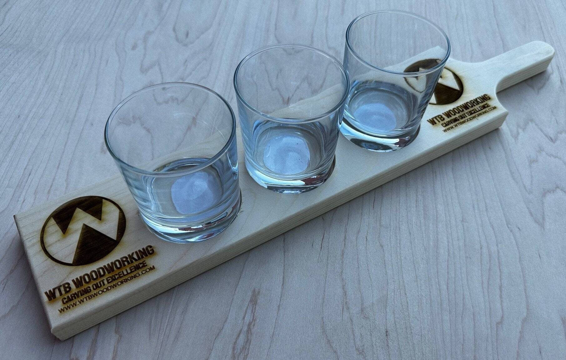 Custom Laser Engraved Whiskey Flight - Wooden Flight Board for 3 ...
