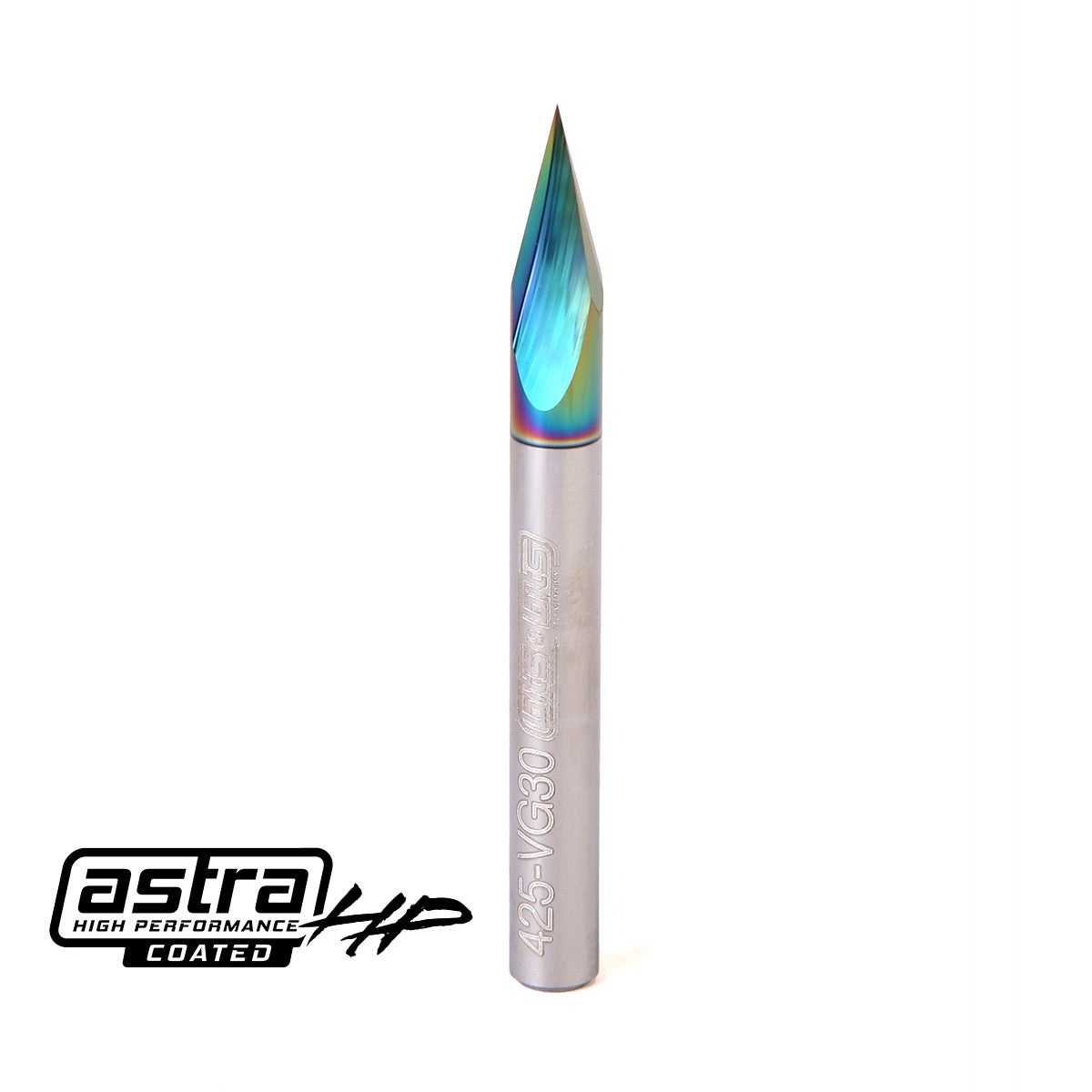 425-VG30 - *AstraHP Coated* Bits&Bits – 30 Degree 2 Flute V-Groove CNC ...